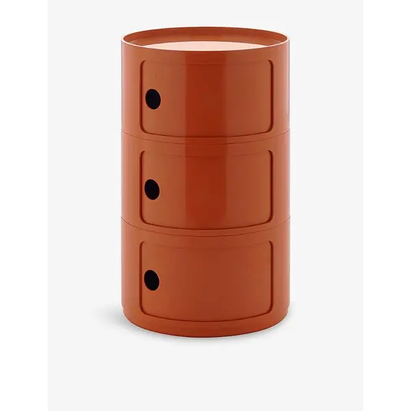 KARTELL Componibili Big Tier 3-drawer Storage Unit 69.5cm - Orange