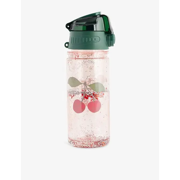 KONGES SLOJD Cherry Print Glitter Water Bottle - Cherry Glitter