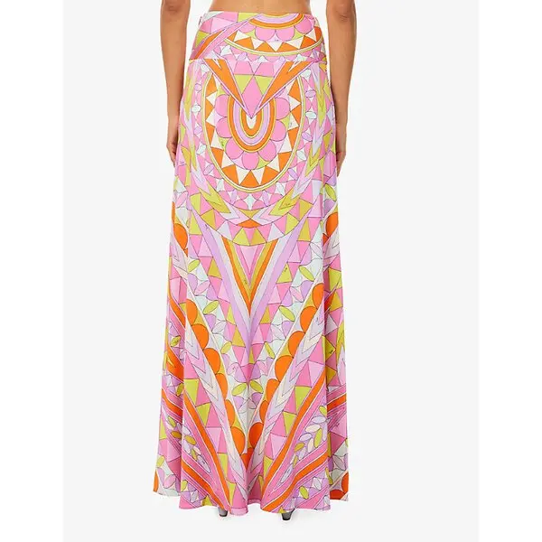 Emilio Pucci Printed Satin-jersey Maxi Skirt