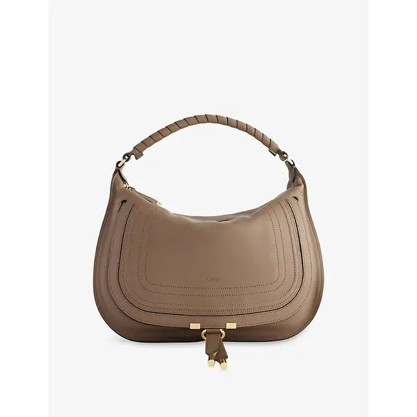 Chloé Marcie Leather Shoulder Bag - Deep Taupe