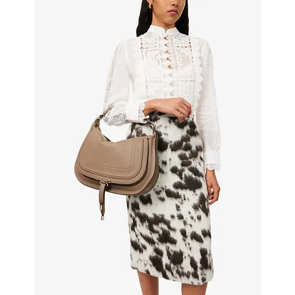 Chloé Marcie Leather Shoulder Bag - Deep Taupe