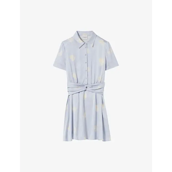 Claudie Pierlot Floral-print Satin Mini Dress