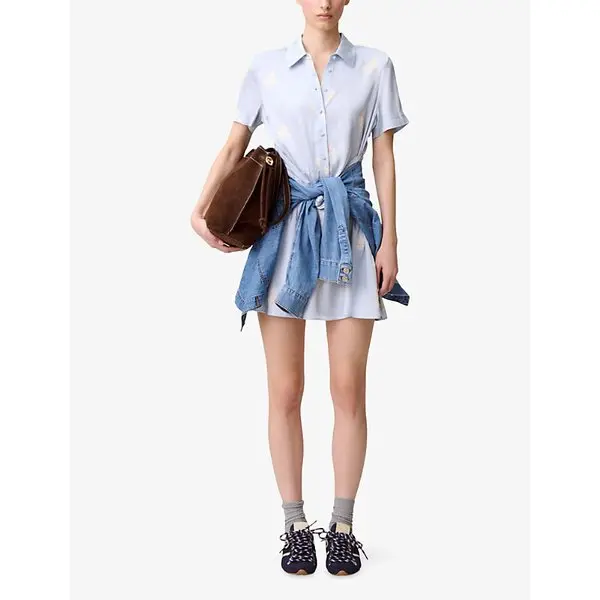 Claudie Pierlot Floral-print Satin Mini Dress