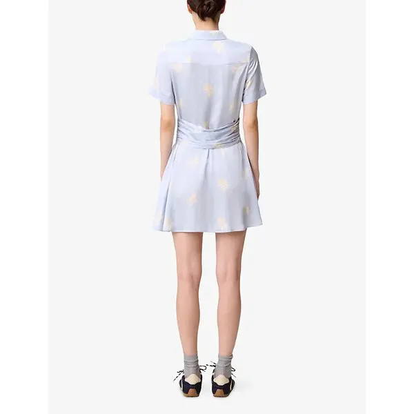 Claudie Pierlot Floral-print Satin Mini Dress