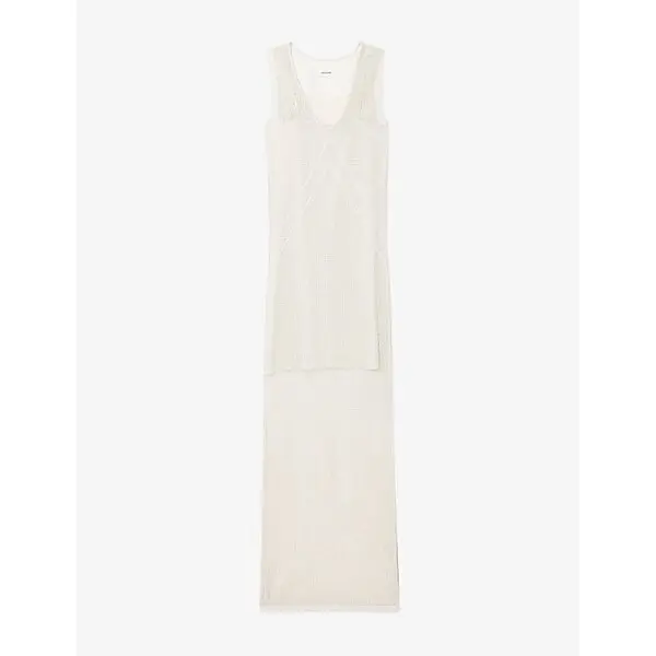 Zadig&Voltaire Riza Lurex Cotton-blend Knit Maxi Dress - Vanille