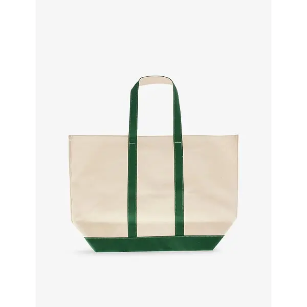 SPORTY & RICH Large Canvas Tote Bag With Embroidered Logo