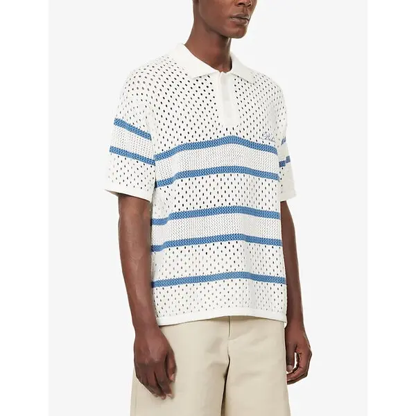 BELIER Saint Tropez Crochet-knit Cotton Polo Shirt