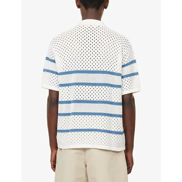 BELIER Saint Tropez Crochet-knit Cotton Polo Shirt