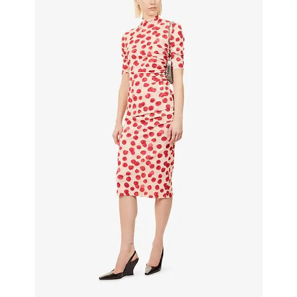 Stella McCartney Mesh Midi Skirt - Raspberry