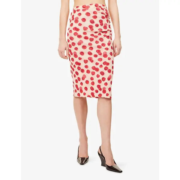 Stella McCartney Mesh Midi Skirt - Raspberry