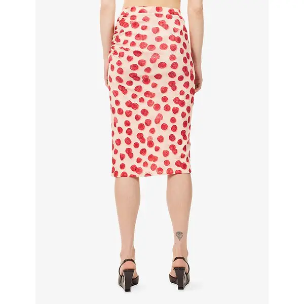 Stella McCartney Mesh Midi Skirt - Raspberry
