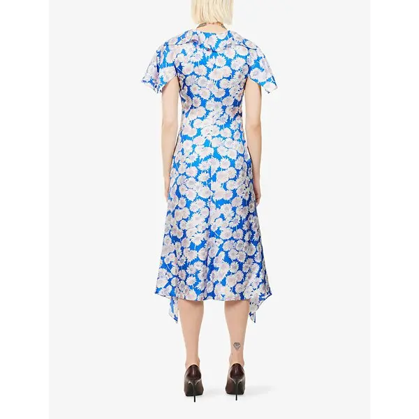 Stella McCartney Silk Daisy Print Midi Dress