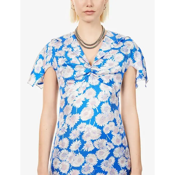 Stella McCartney Silk Daisy Print Midi Dress