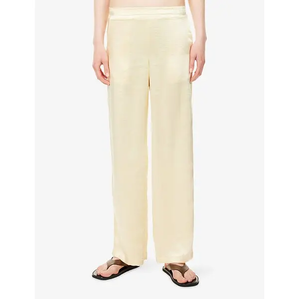 4TH & RECKLESS Corbie Wide-leg Satin Trousers With Detachable Scarf