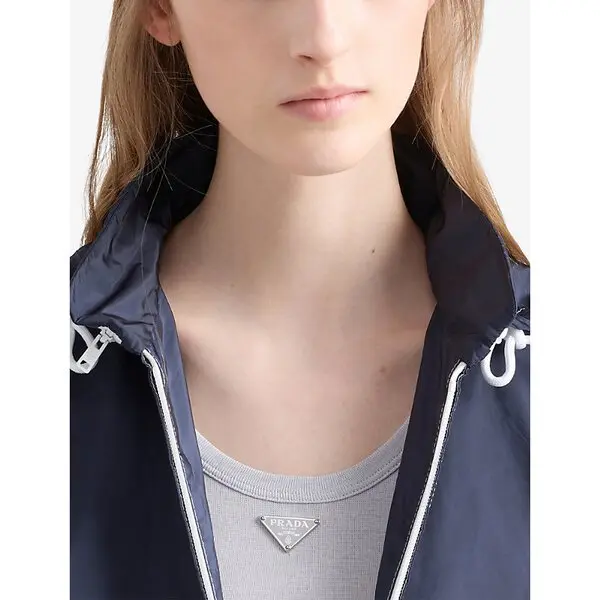 Prada Logo Plaque Ribbed-knit Cotton Tank Top
