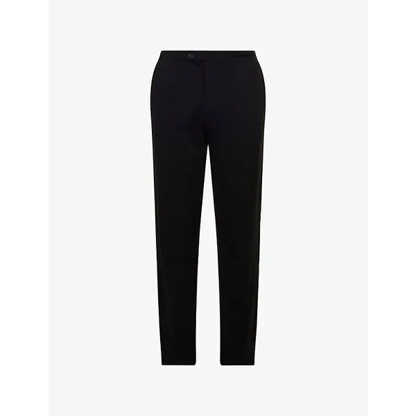 RAITH Linen Blend Relaxed Fit Trousers - Black