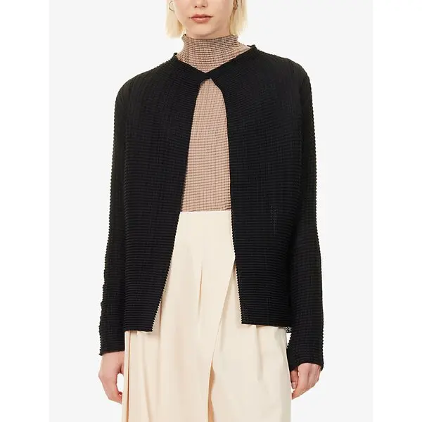 Issey Miyake Wooly Pleats Knit Cardigan