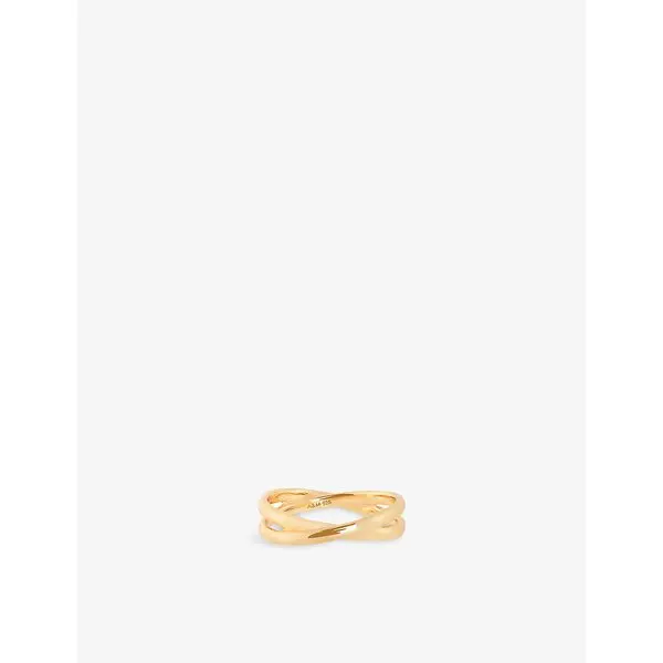 ASTRID & MIYU Illusion Twist 18ct Yellow Gold-plated Sterling Silver Band Ring - 18ct Gold