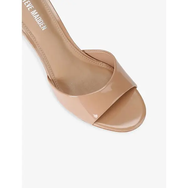 Steve Madden Kendrick Patent Leather Heeled Mules - Camel