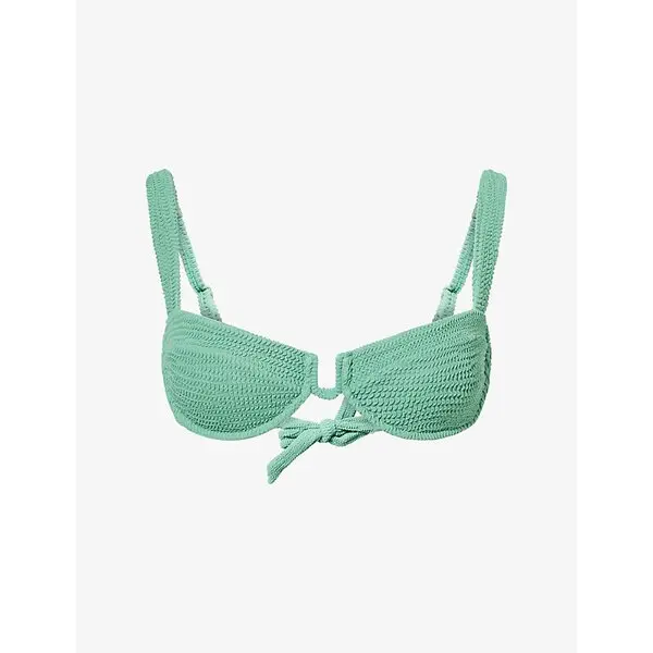Monday Swimwear Cala Roja U-wire Bikini Top - Pond Crinkle