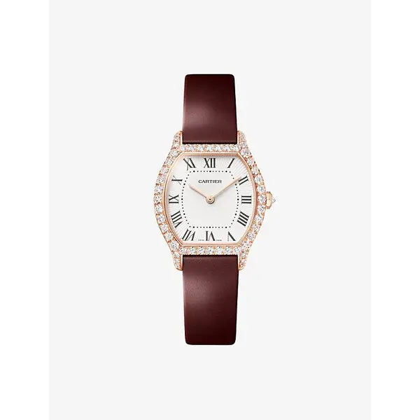 Cartier 18ct Rose Gold Diamond Quartz Watch - Pink Gold