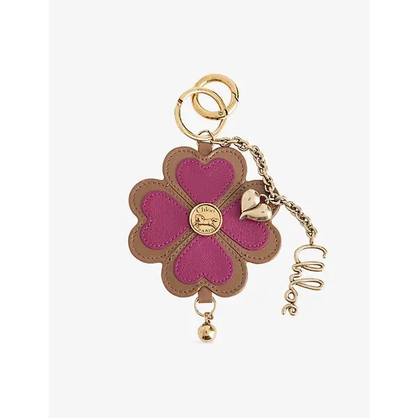Chloé Clover Leather Bag Charm - Wild Purple