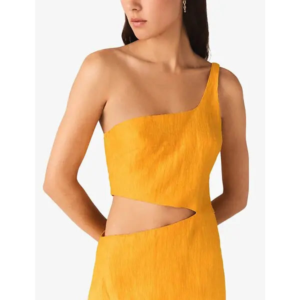 Maje Asymmetrical Cut-out Maxi Dress