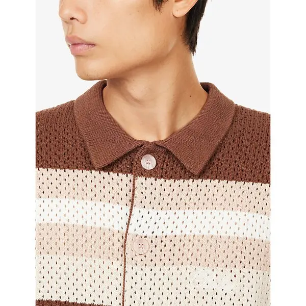 BELIER Como Striped Crochet-knit Cotton Shirt