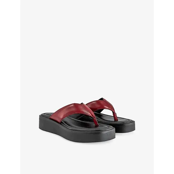 VAGABOND SHOEMAKERS Danya Platform Leather Sandals - Red