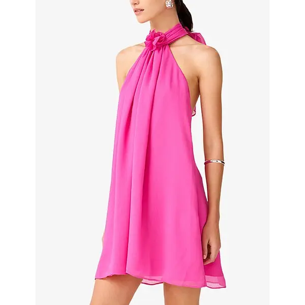 OMNES Demi Halter Woven Mini Dress