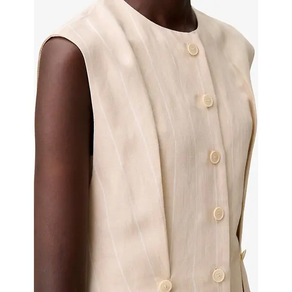 Claudie Pierlot Sleeveless Linen-blend Mini Dress
