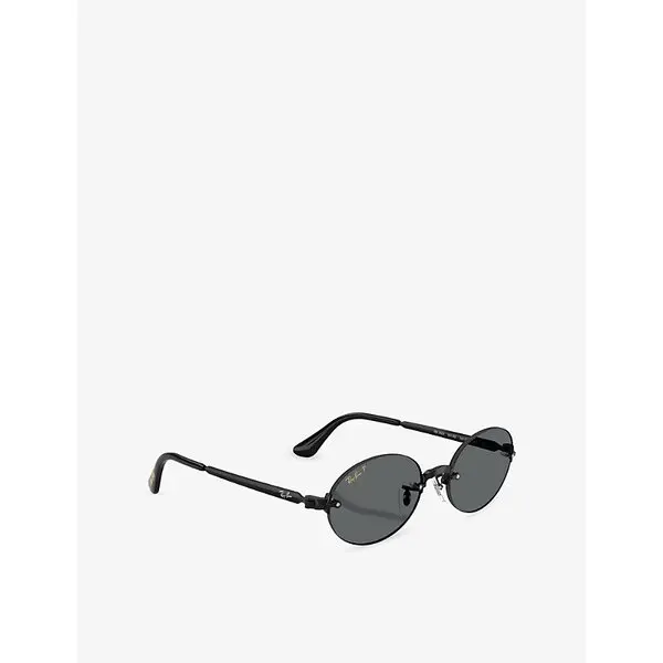 Ray-ban Oval-frame Metal Sunglasses - Black