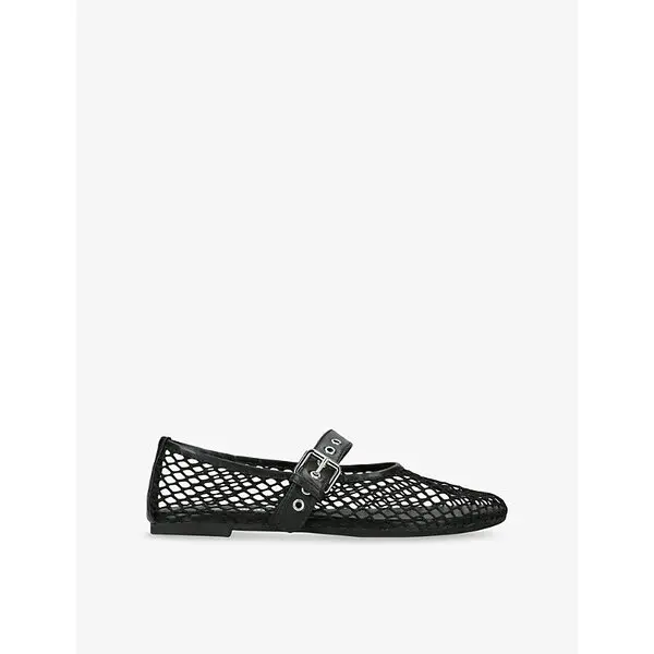 Senso Carina Woven Ballet Flats With Mary Jane Strap - Black