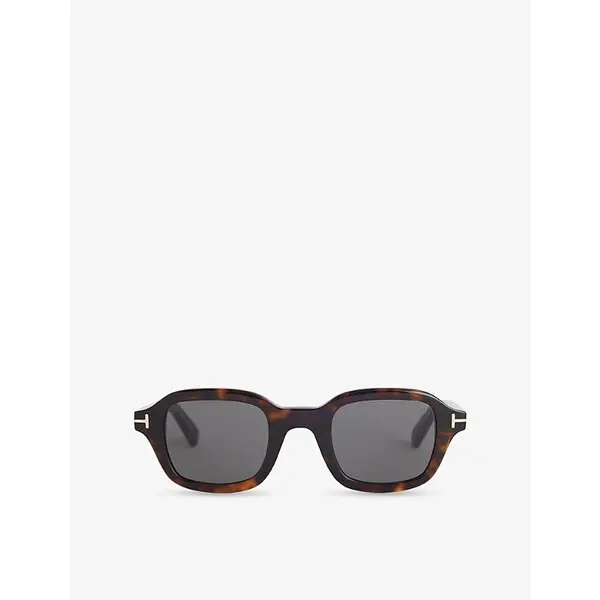 TOM FORD Icon Square-frame Sunglasses - Dark Havana