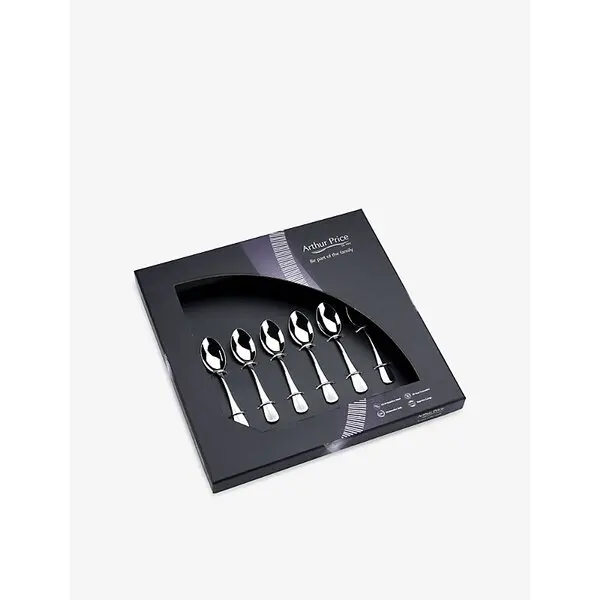 ARTHUR PRICE Baguette Stainless-steel 6-piece Coffee Spoon Set - Stainless Steel