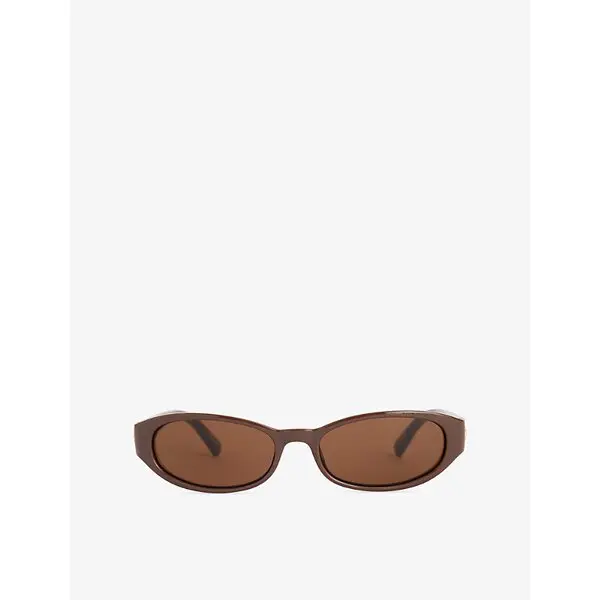 Le Specs Oval Frame Sunglasses - Cocoa
