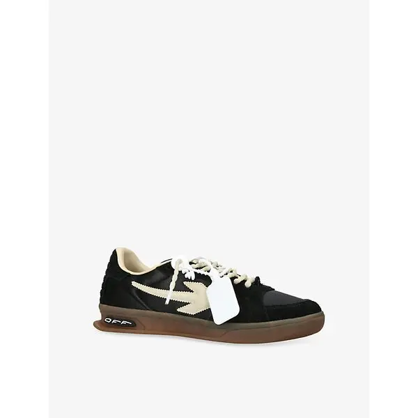 Off-White Woven, Suede, And Leather Lace-up Trainers - Black/comb