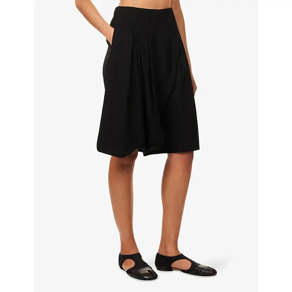 Issey Miyake Looped Draped Crop Woven Trousers