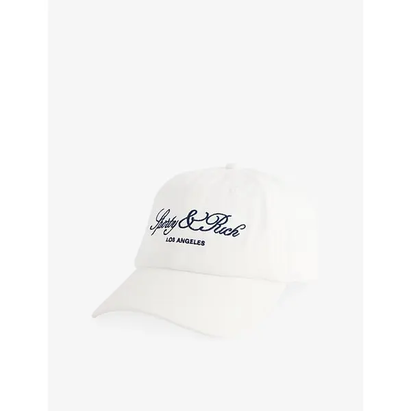 SPORTY & RICH Vendome Embroidered Cotton Baseball Cap - Ecru