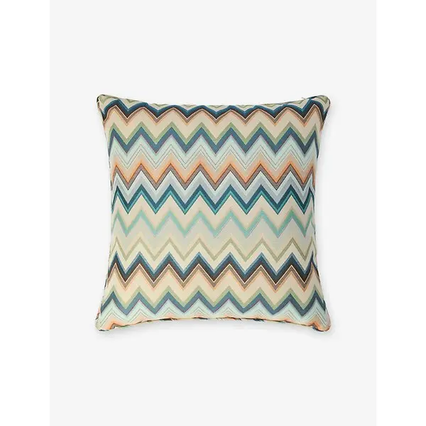 Missoni Agadir Zigzag-pattern Cotton-blend Cushion 40cm X 40cm - Blue Multicolor