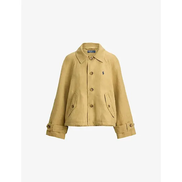 Polo Ralph Lauren Relaxed-fit Logo-embroidered Linen Jacket - Classic Camel