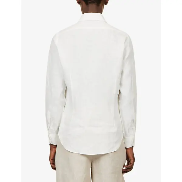 Eleventy Long-sleeve Dandy Linen Shirt - Bianco
