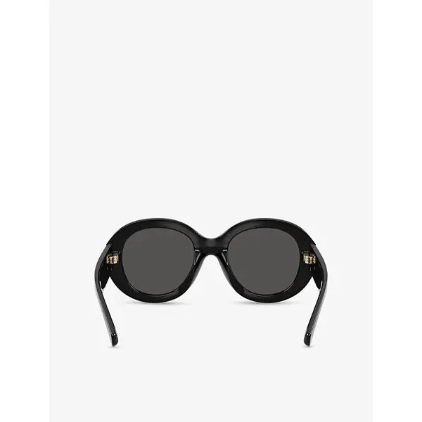 Burberry Acetate Round Frame Sunglasses - Black