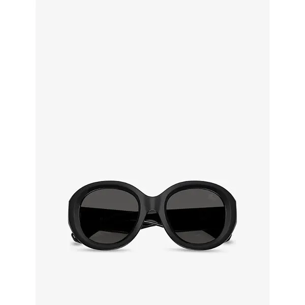 Burberry Acetate Round Frame Sunglasses - Black