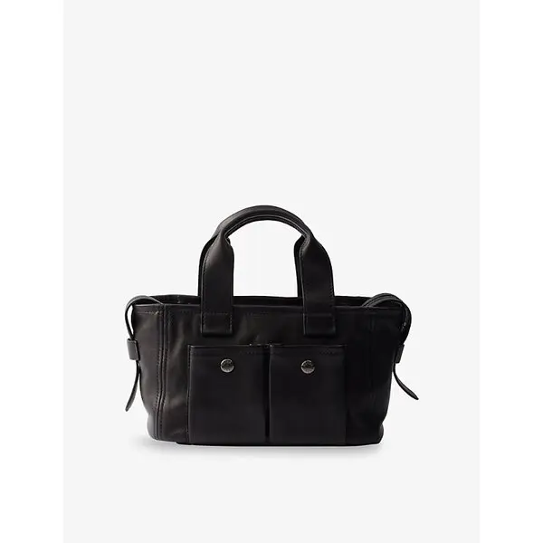 Prada Route Medium Leather Tote Bag - Black
