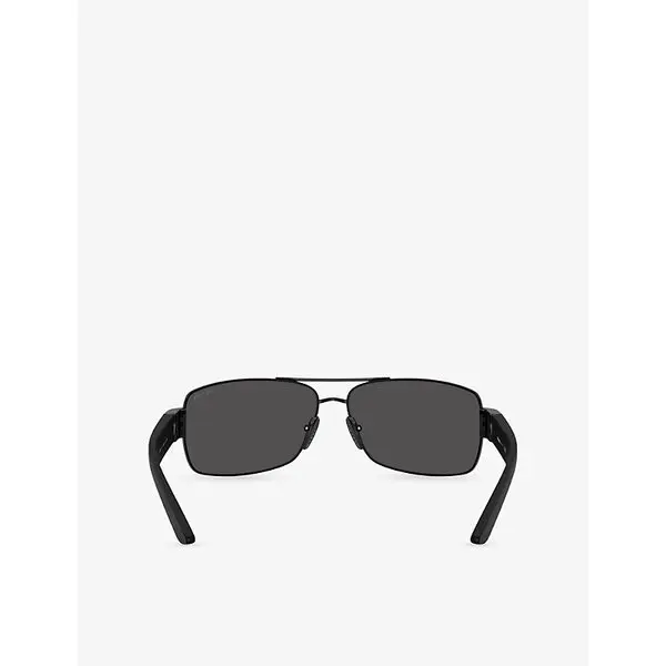 Prada Rectangular Metal Sunglasses - Black