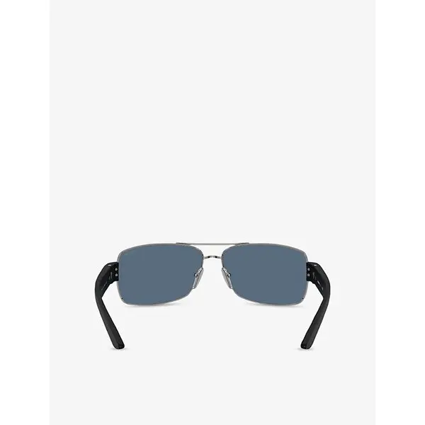 Prada Rectangular-frame Metal Sunglasses - Grey