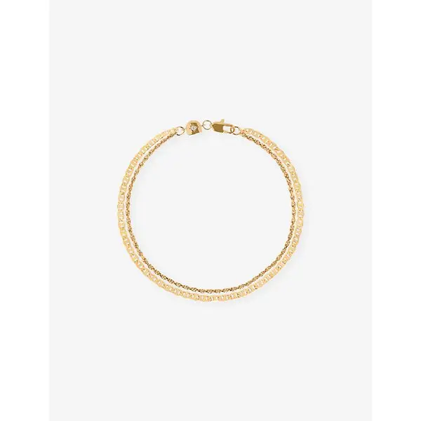 ASTRID & MIYU 18ct Yellow Gold-plated Brass And Cubic Zirconia Chain Bracelet - 18ct Gold