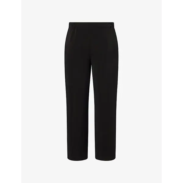 Issey Miyake Drape Straight-leg Jersey Trousers - Black