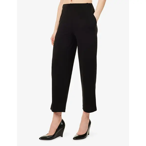 Issey Miyake Drape Straight-leg Jersey Trousers